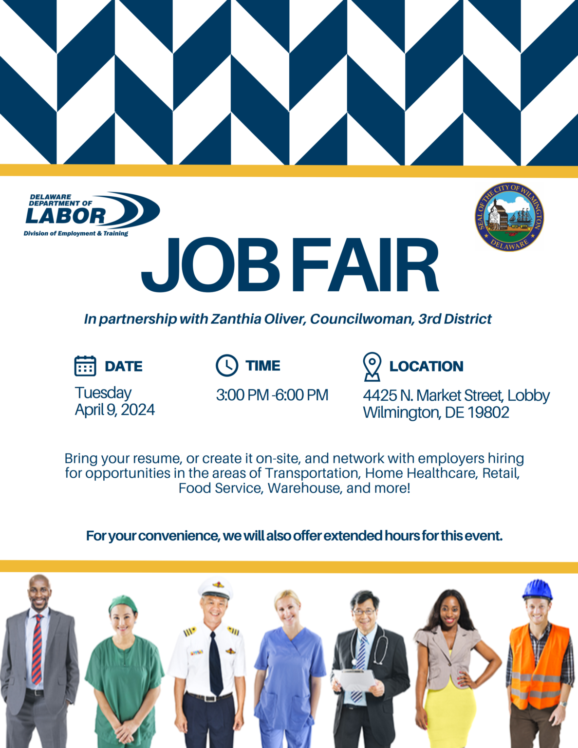 Job Fair on April 9, 2024 with Zanthia Oliver - Delaware Commute Solutions