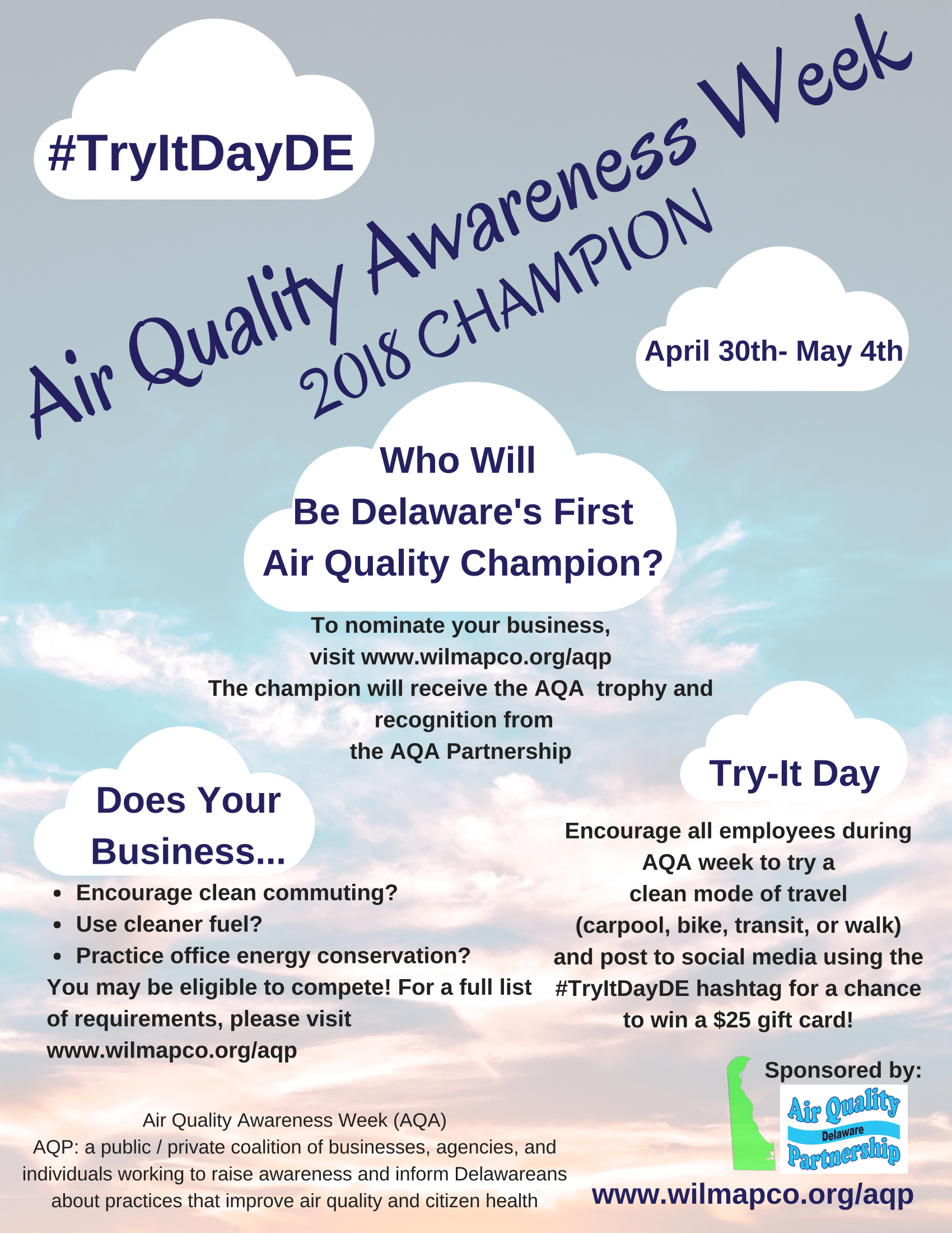 Air Quality Awareness Week Champion - Delaware Commute Solutions